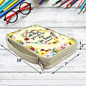 Bible Case Floral Bible Cover 7 X 10 Canvas Bag for Bible Book