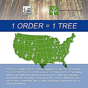 TFER Black Floating Shelves Wall Mounted Hanging Shelf Rustic Farmhouse Shelves for Wall Decor,Storage | Metal Bracket and Reclaimed Natural Wood Shelf for Living Room,Bedroom,Bathroom,Kitchen