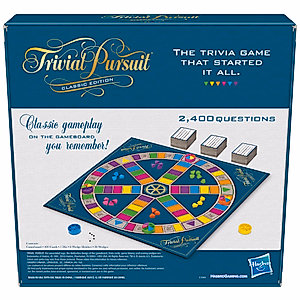 Trivial Pursuit Classic Edition Board Game for Adults and Teens Ages 16 and Up, Trivia Game for 2-6 Players