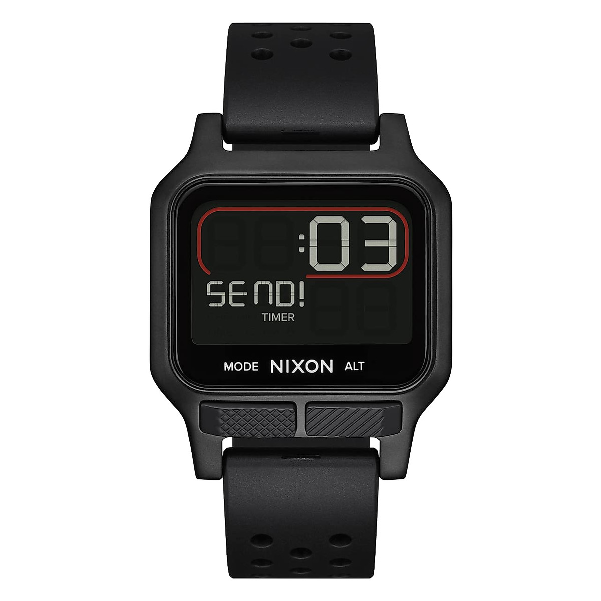 NIXON Heat A1320 - Digital Watch for Men and Women - 100M Water Resistant Exercise Workout - Custom 38 mm LCD Display, 20mm PU Band