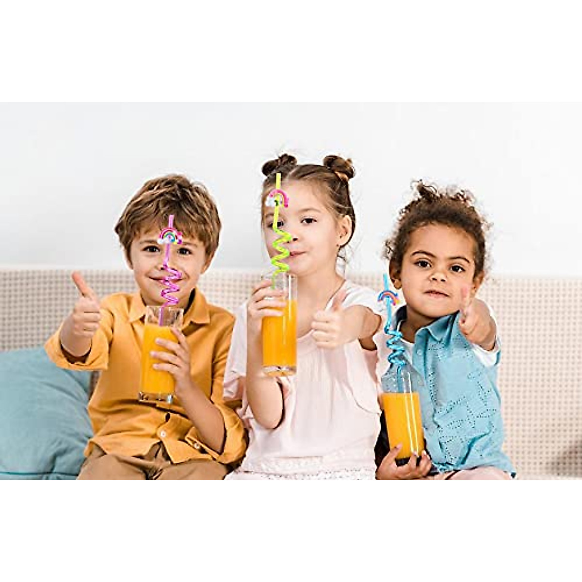 Reusable Rainbow Drinking Plastic Straws25 and 2 Cleaning Brush, unicorn Party Supplies, Birthday Party Favors Decorations- set of 27