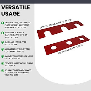 Waterline 3 Hole Escutcheon Deck Repair Plate for Kitchen or Bathroom Faucets - Universal Fit, 12 Inches, 14GA Steel | Sink Cover Baseplate Reinforces Counters and Provides Stable Faucet Maintenance