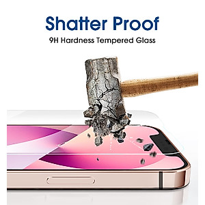 amFilm OneTouch Glass Screen Protector Compatible with iPhone 13 Mini 5.4" 2021 with Easy Installation Kit, Full Coverage Case Friendly, Tempered Glass, 2 Pack