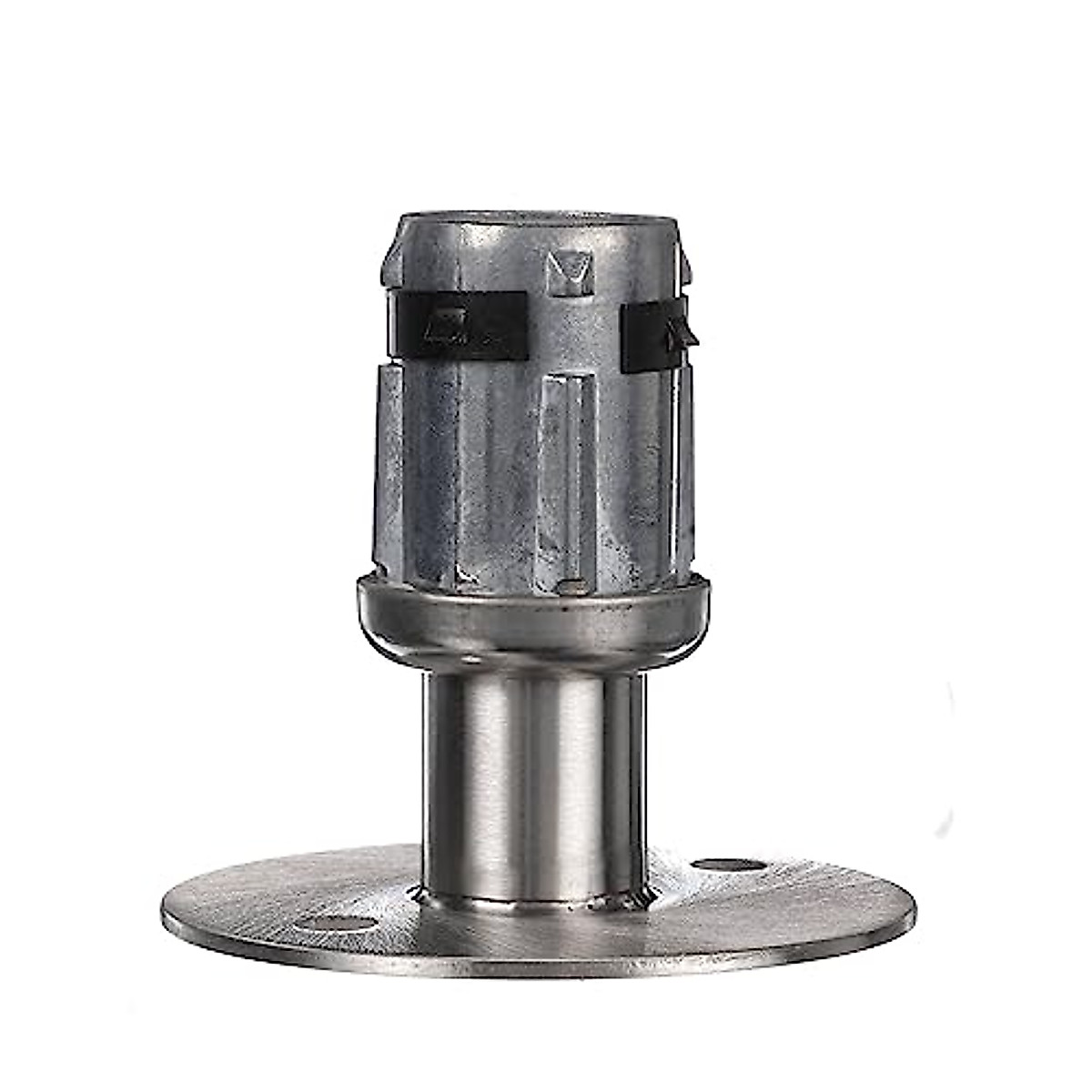 Component Hardware 1-5/8" Round Stainless Steel Clad Zinc Die Cast Adjustable Flanged Foot Insert with Mounting Holes