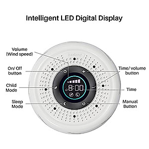 Bestand White Noise Machine New Generation Real Fun Sleeping Sound Machine with Intelligent Mode, Timer and LED Display for Noise Cancelling Sleep Therapy Office Privacy Travel Adults Baby