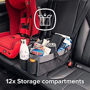 Diono Travel Pal Back Seat Car Organizer, 9 Compartments For Kids and Pet Toys, Insulated Drinks Holder, Reinforced Carry Handles, Collapsible Back Seat Organizer, Folds Flat, Black