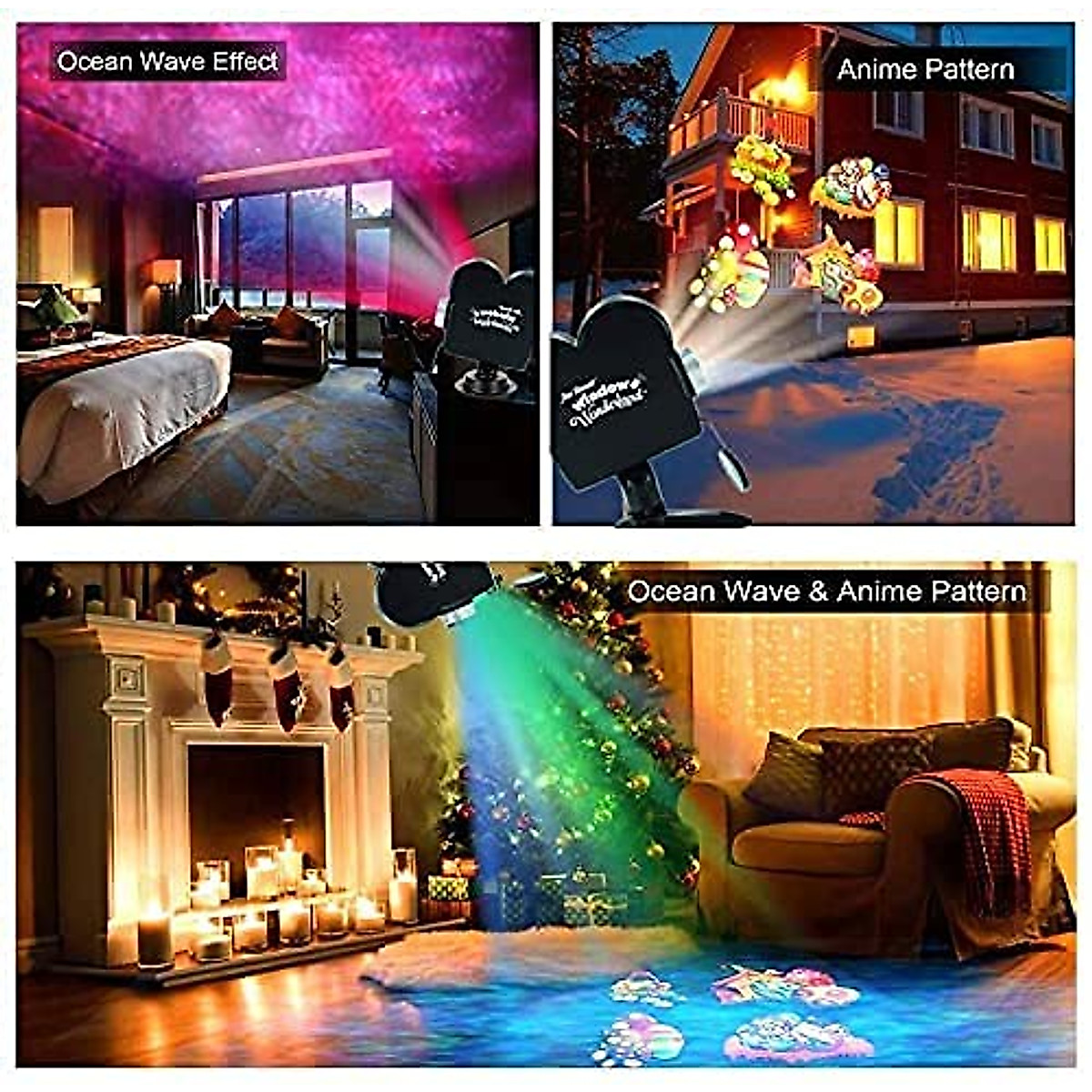 2024 Halloween Holographic Projector,Halloween Hologram Projector Christmas Window Projector Decorations,Lights Outdoor Portable Holographic Projection with Tripod,12 Movies Christmas Halloween