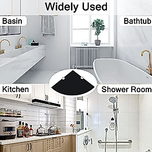 SAYAYO Glass Corner Shelf for Wall, 10 X 10 Inch Chrome Tempered Floating Glass Shelves for Bathroom 1 Pack, Black