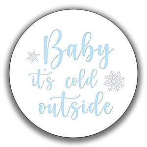 2" Round Baby It's Cold Outside Stickers (40 Labels) (Blue)