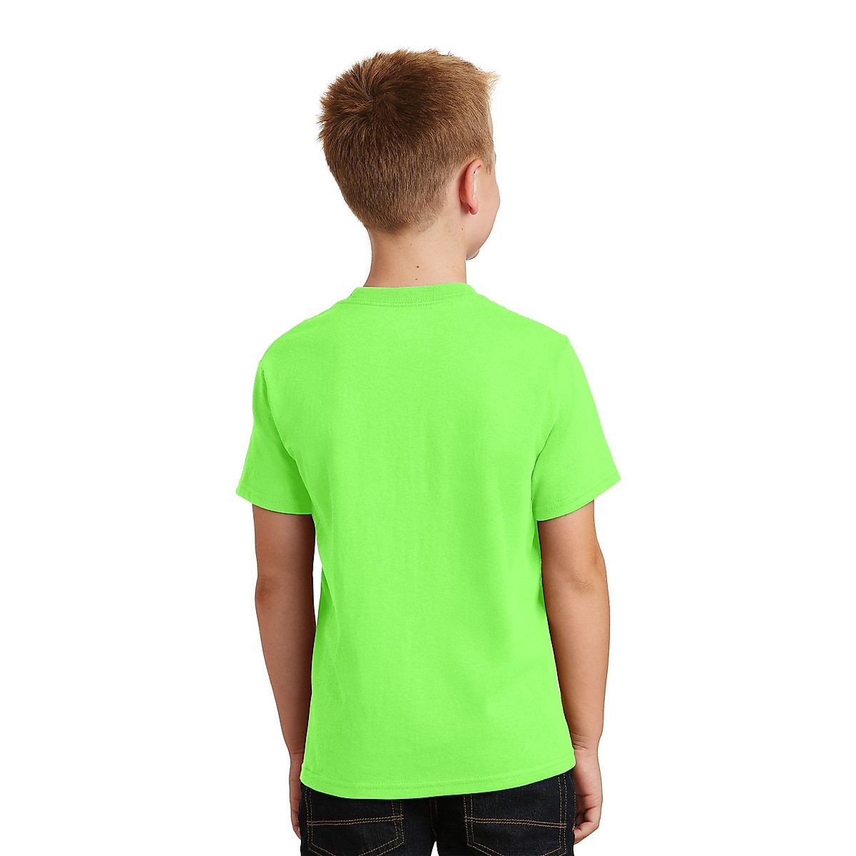 Port & Company Boys' 54 oz 100% Cotton T Shirt XS Neon Green