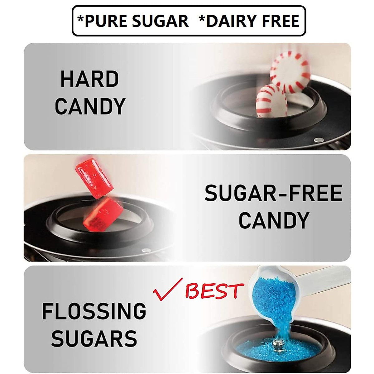 URHELP Candy Cotton Maker Easy Clean Candy Floss Machine for Kids' Birthday Party Christmas Day (PINK)