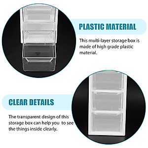Cabilock Box Jewelry Storage Box Office Storage Cabinet Makeup Container Makeup Organizer Drawer Makeup Storage Case Cosmetic Organizer Drawer Desktop Storage Dog Plastic White Accessories