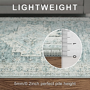LIVEBOX Washable Kitchen Runner Rug 2x6- Boho Hallway Rug Runner Long Entryway Rug, Low-Pile Accent Rug for Bedroom, Non-Slip Soft Carpet Runner Throw Rug for Bathroom Laundry Room, Sage Green