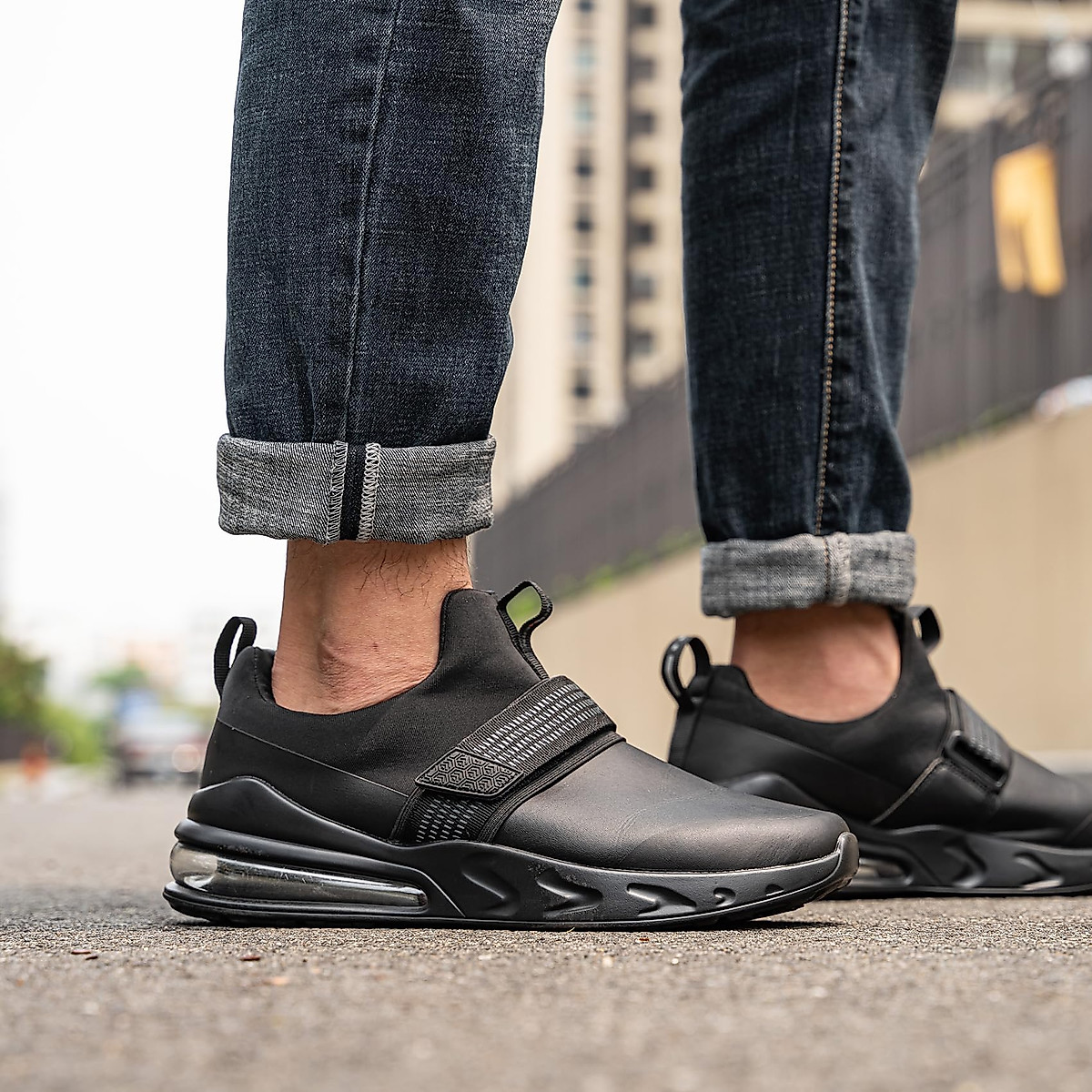 LARNMERN Non Slip Work Shoes Men Kitchen Chef Slip Resistant Shoe Waterproof Food Service Restaurant Air Cushion Working Footwear(Black/10)