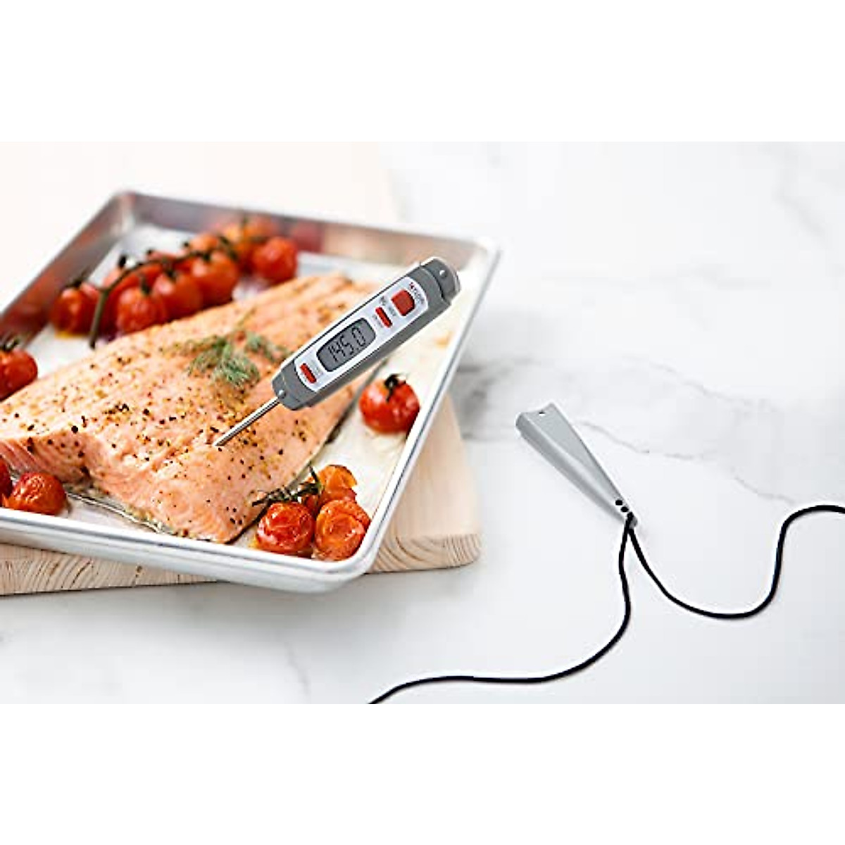 Taylor Waterproof Digital Instant Read Meat Food Grill BBQ Kitchen Cooking Thermometer, Comes with Sleeve Extender and Lanyard