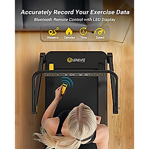 UREVO Treadmill with Desk, 3 in 1 Foldable Treadmill with Removable Desk, Install Free Under Desk Treadmill, 3HP Powerful Walking Treadmill for Office with Remote, Folding Treadmill in 2s Folding