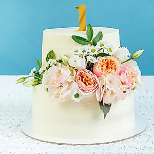 Honbay 1-10 Numbers Birthday Cake Decoratons Mirrored Acrylic Number Cake Toppers Self-Adhensive Table Number Room Number Cabinet Door Number Sticker for Wedding Anniversary Birthday Party Supplies