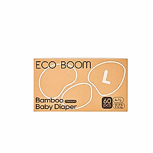 ECO BOOM Diapers, Baby Bamboo Viscose Diapers, Eco-Friendly Natural Soft Disposable Nappies for Infant, Size 4 Suitable for 20 to 31lb (Large - 60 Count)