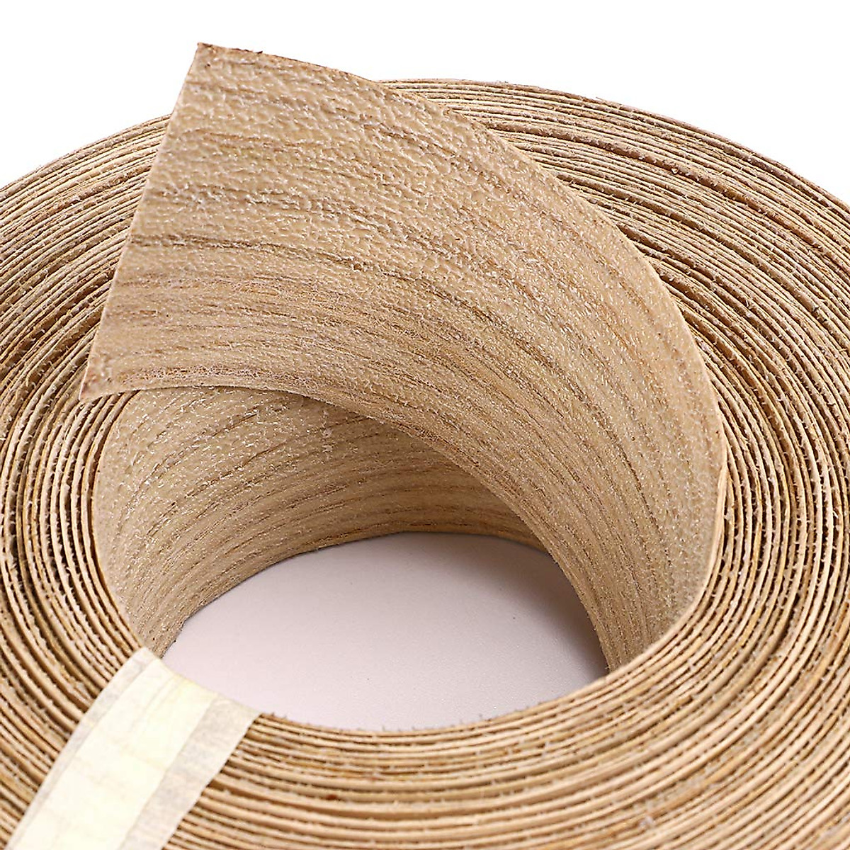 Skelang Red Oak Wood Veneer Edge Banding Preglued Iron-On with Hot Melt Adhesive Edgebanding Flexible Wood Tape (2" x 50')