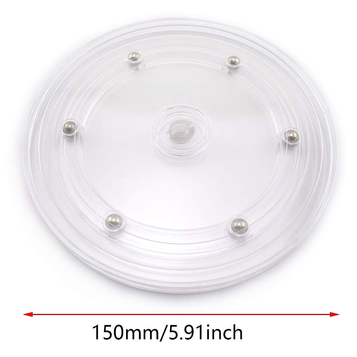 SDTC Tech 2-Pack 6 Inch Lazy Susan Turntable Organizer 360 Degree Rotating Bearings Acrylic Round Turntable for Kitchen Corner Cabinets/Spice Rack/Table Cake Decorating - Clear Tone