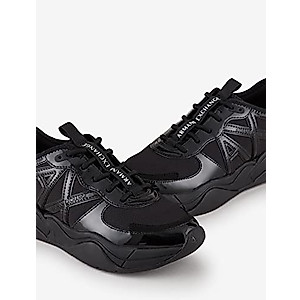 A｜X ARMANI EXCHANGE Women's AX Logo Streetwear Sneaker, Black, 8.5