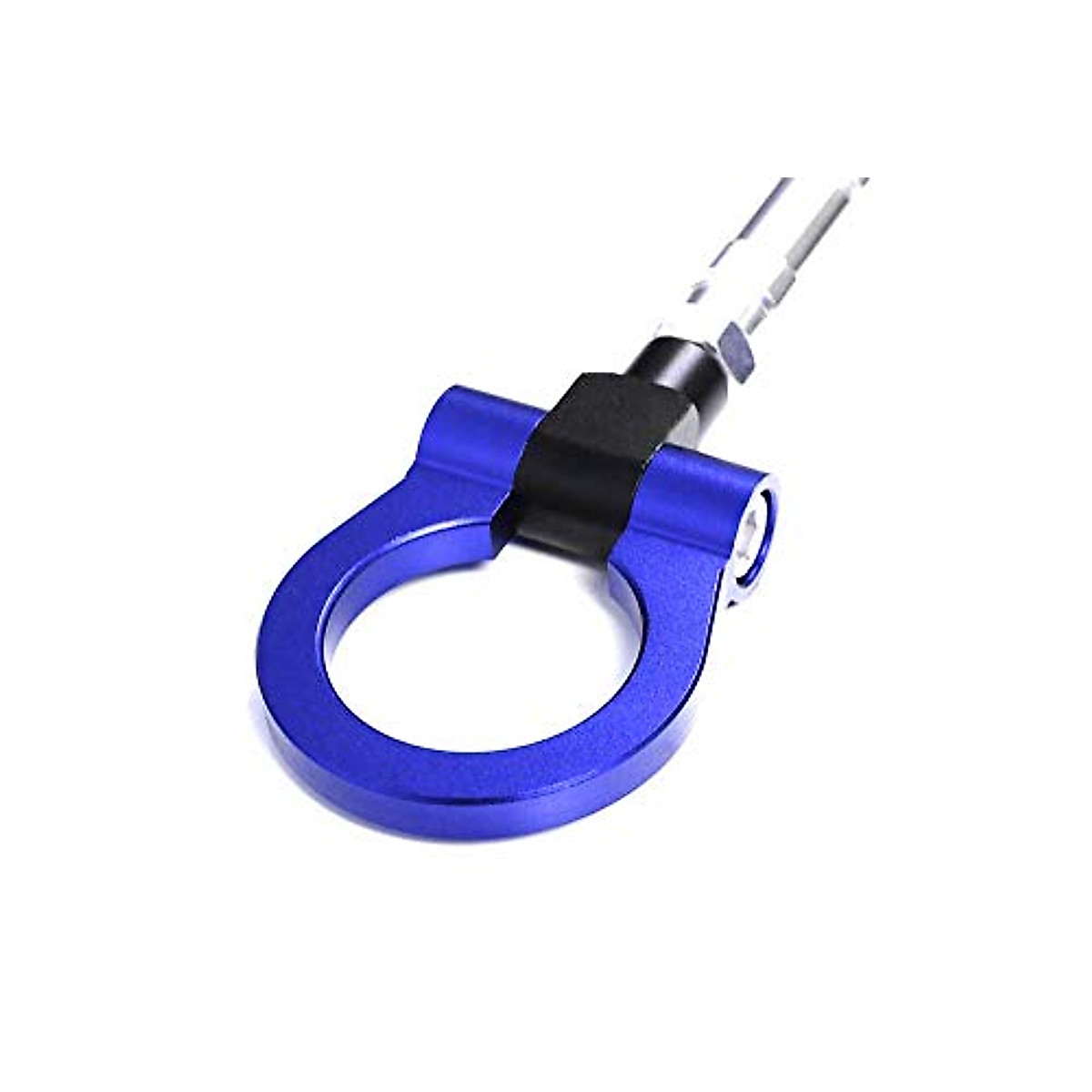 iJDMTOY Blue Track Racing Style Tow Hook Ring Compatible with BMW 1 2 3 4 5 X1 X3 X4 X5 X6 Series, Compatible with Mini Cooper F54 F55 R60 R61, Made of Lightweight Aluminum