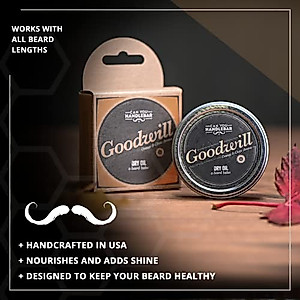 CanYouHandlebar Beard Balm for Men, Dry Oil Beard Wax, Natural Beard Care Conditioner Moisturizer Softener Grooming Products, Orange and Clove Scent, 2 oz Stainless Steel Tin