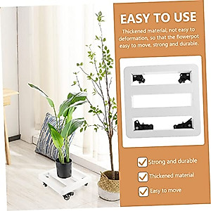 Cabilock Mobile Pot Base Round Planter House Plants Bonsai Planter Pot Round Flower Pots Rack Caddies Heavy Duty Plant Caddy with Wheels Iron Potted Plant Caddy Rolling Plant Tray Pulley