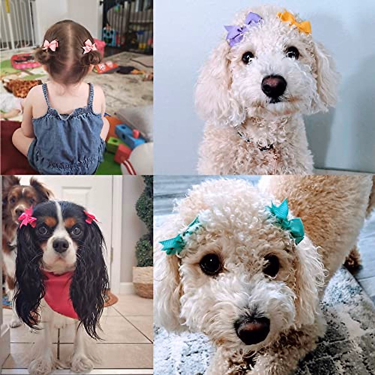 CELLOT Baby Hair Clips 50Pcs Tiny 2" Hair Bows Fully Covered Barrettes Clips for Baby Girls Infants and Toddlers,25 Colors in Pairs