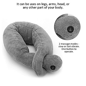 Vibrating Massage Pillow Neck Pillow Portable Neck Massage Soft Touch Breathable Neck Cushion Relieve Stress Pillow for Office Home Travel