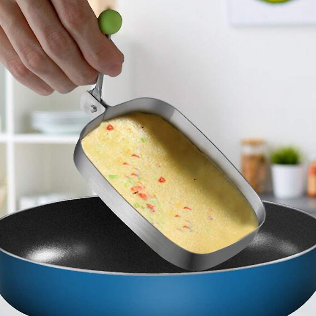 TOPBATHY 5pcs Mousse Rings Cake Baking Egg Rings Stainless Steel Shaper Rectangular Non Stick Pastry Mold Mould for Kitchen Cooking Size M 709ml