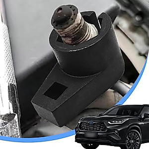 ZBGUN 1 PC Side Cutout Oxygen Sensor Sleeve, 3/8 European Standard Square Slotted Design Offset Oxygen Sensor Socket, Car Disassembly Assembly Wrench, Compatible with Many Types of Vehicles (Black)