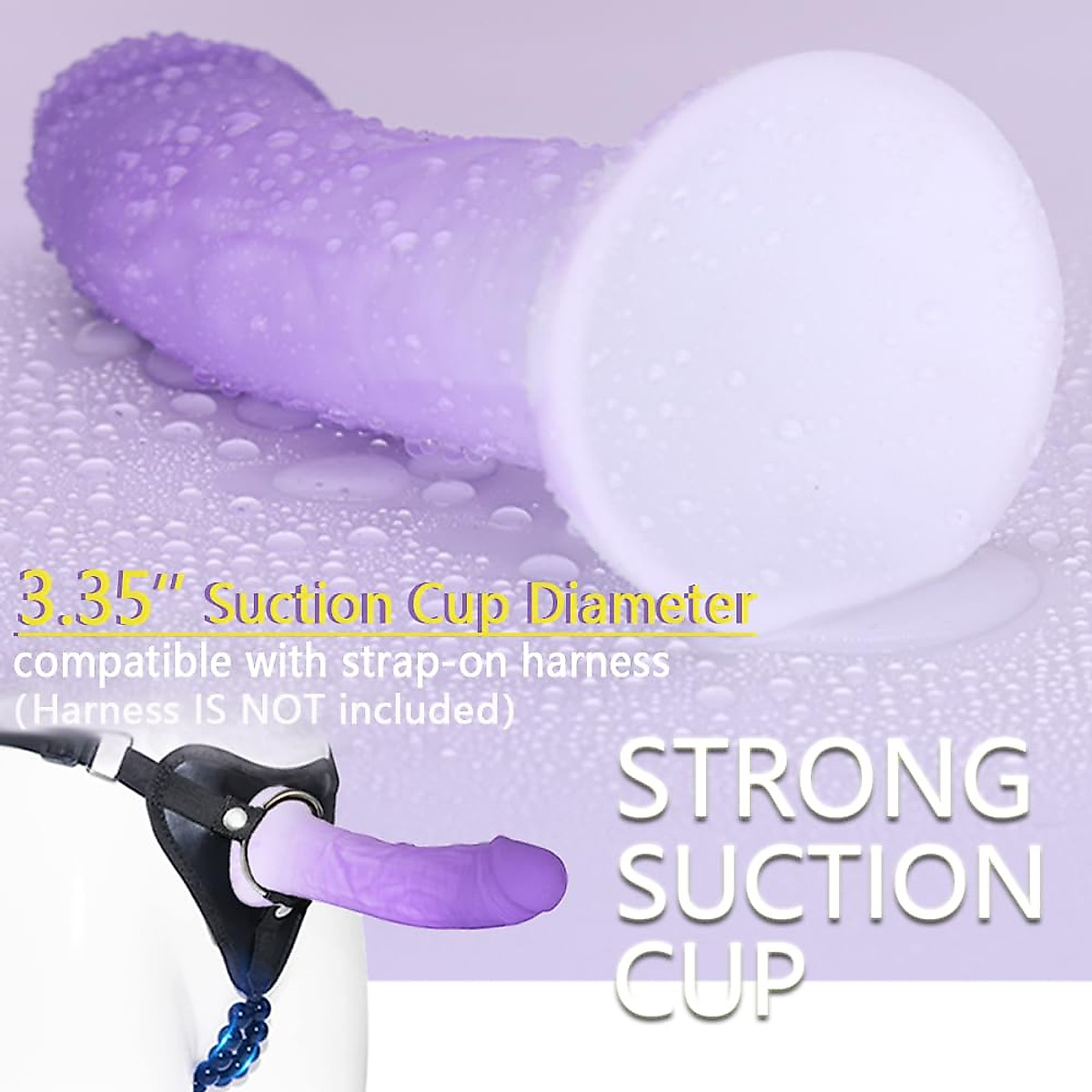 1.85'' Diameter Colorful Huge Dildo,Gilingirl Liquid Silicone Realistic Dildos with Strong Suction Cup for Hands-Free and Strap-on,Lifelike Penis Adult Sex Toy for G-spot Stimulation and Anal Play.…