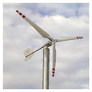 High Power Windmill, 2kw 24v 48v Wind Turbine Generator Horizontal Axis Wind Turbine MPPT Controller Off Grid Inverter Alternative Energy Suit for Hybrid Solar Wind System ( Color : Turbine Only , Siz