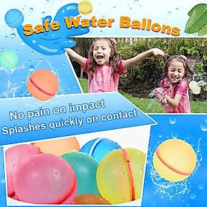 98K Reusable Water Balloons 12Pcs with Mesh Bag, Self Sealing Silicone Ball Latex-Free, No Clean Hassle, Easy to Fill, Summer Toys Water Toy Swimming Pool Beach Park Yard Outdoor Games Party Supplies