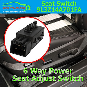 9L3Z14A701A 6-Way Power Seat Adjuster Replacement for Mustang Edge Escape Expedition Seat Switch Replace OE PSW5