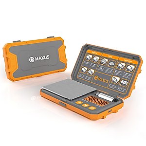 MAXUS Digital Precision Pocket Scale with 200 x 0.01g Accuracy, Calibration Weight, and USB Cable - Ideal for Jewelry, Coins, and More
