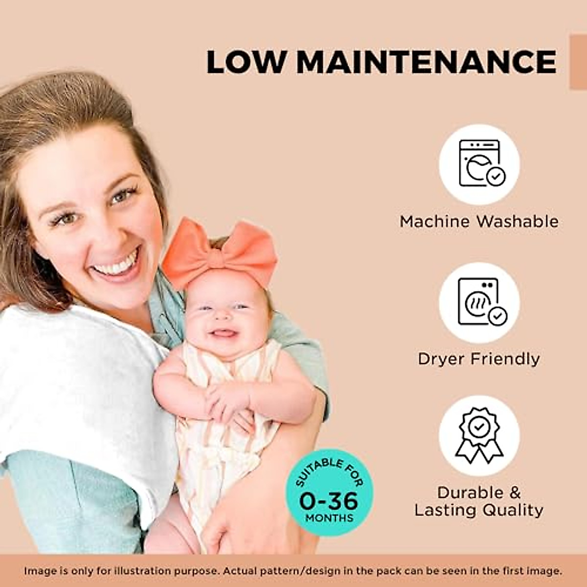 KiddyStar 5-Pack Organic Cotton Burp Cloths – Ultra-Absorbent, Soft & Large (21”x10”) – Perfect for Spit-up & Drooling