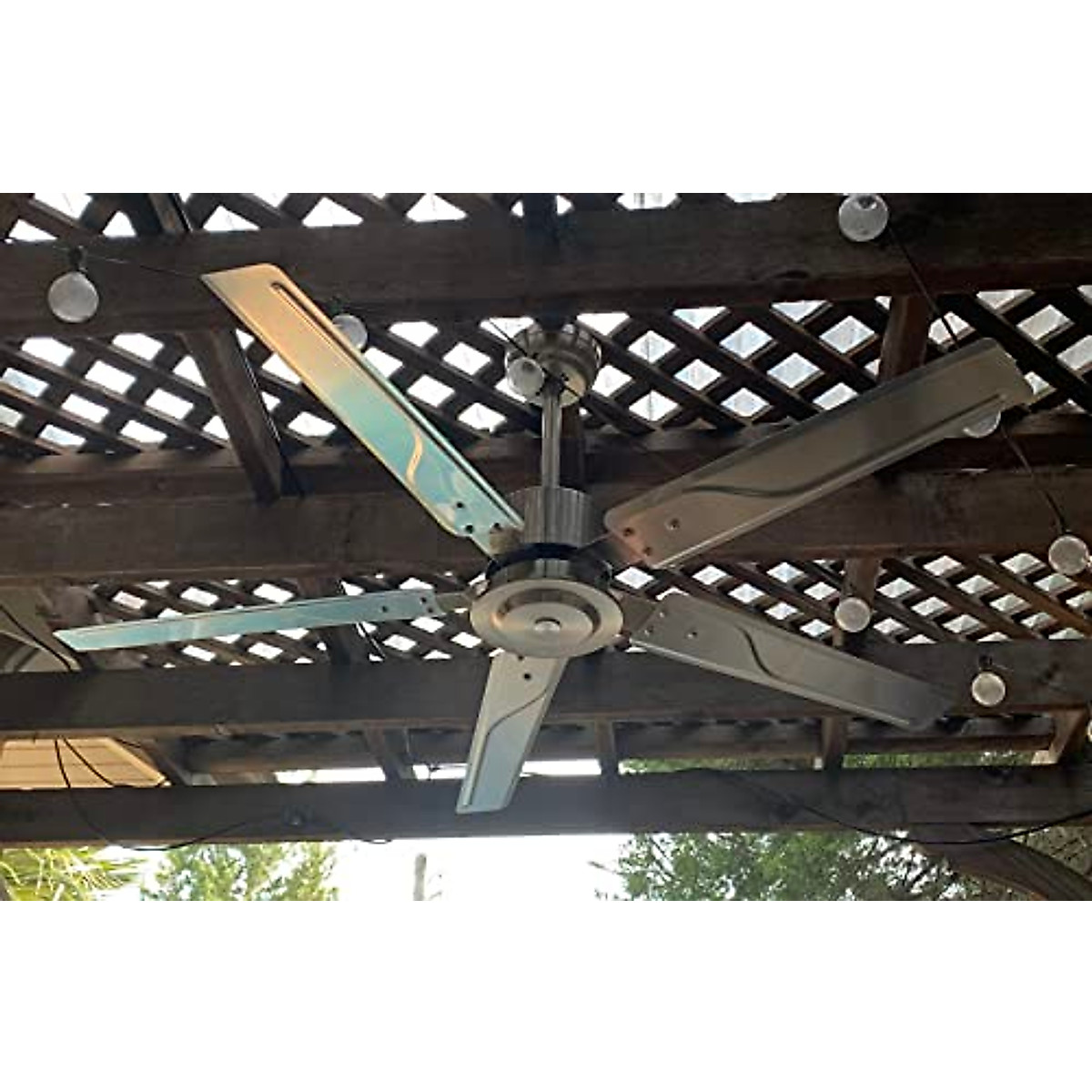 Outdoor Solar Bronze Ceiling Fan with Remote Control