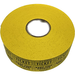 The Ticket Gurus-Raffle Tickets (4 Rolls of 2000 Large Number) 8,000 Total 50/50 Raffle Ticket-4 Yellow Rolls