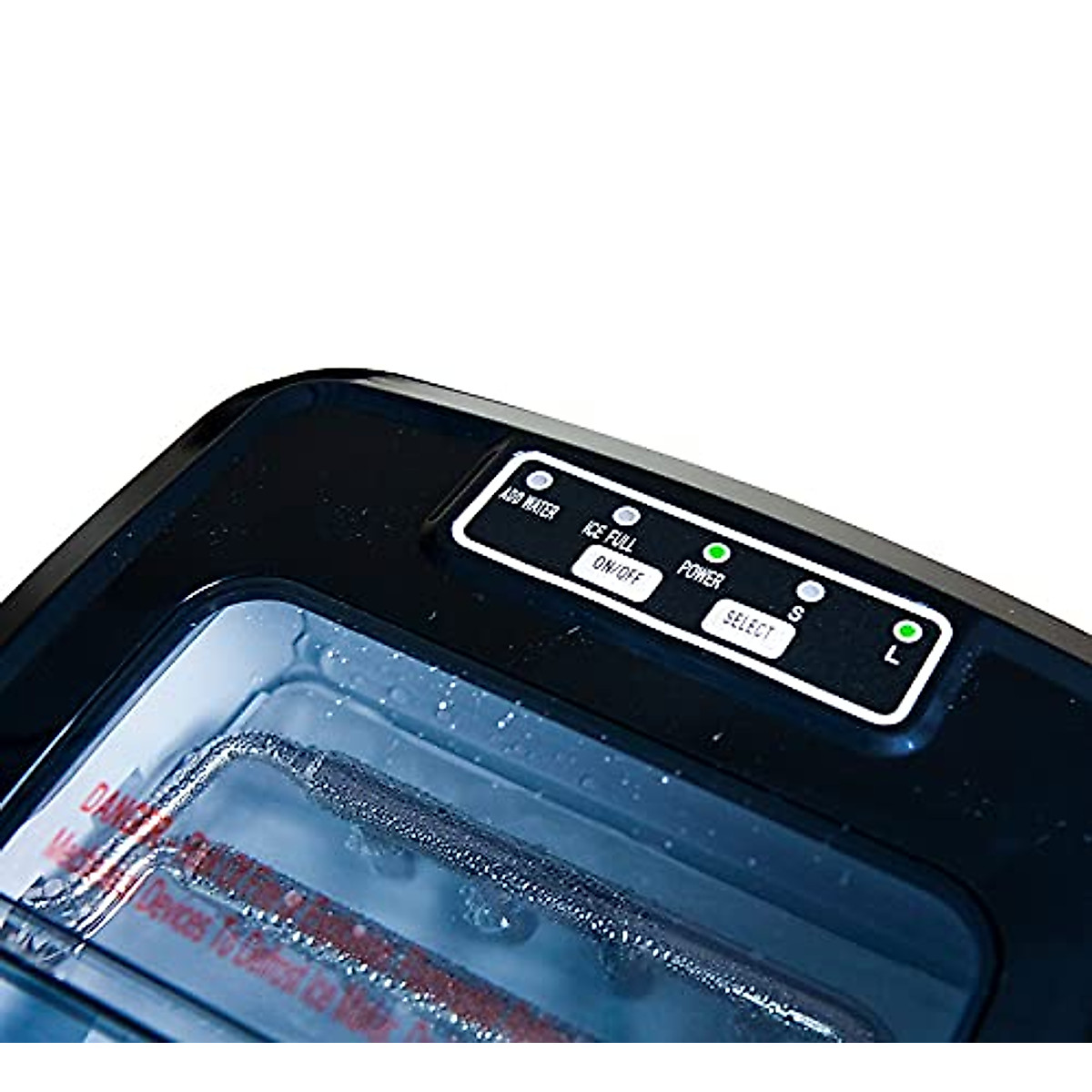 Angel Canada Stainless Steel Portable Ice Maker Compact Countertop with Panoramic View Window, Ice Cube Machine, Bullet Cubes in S/L Size 26 lb/24H for Home Office Party, Boat RV