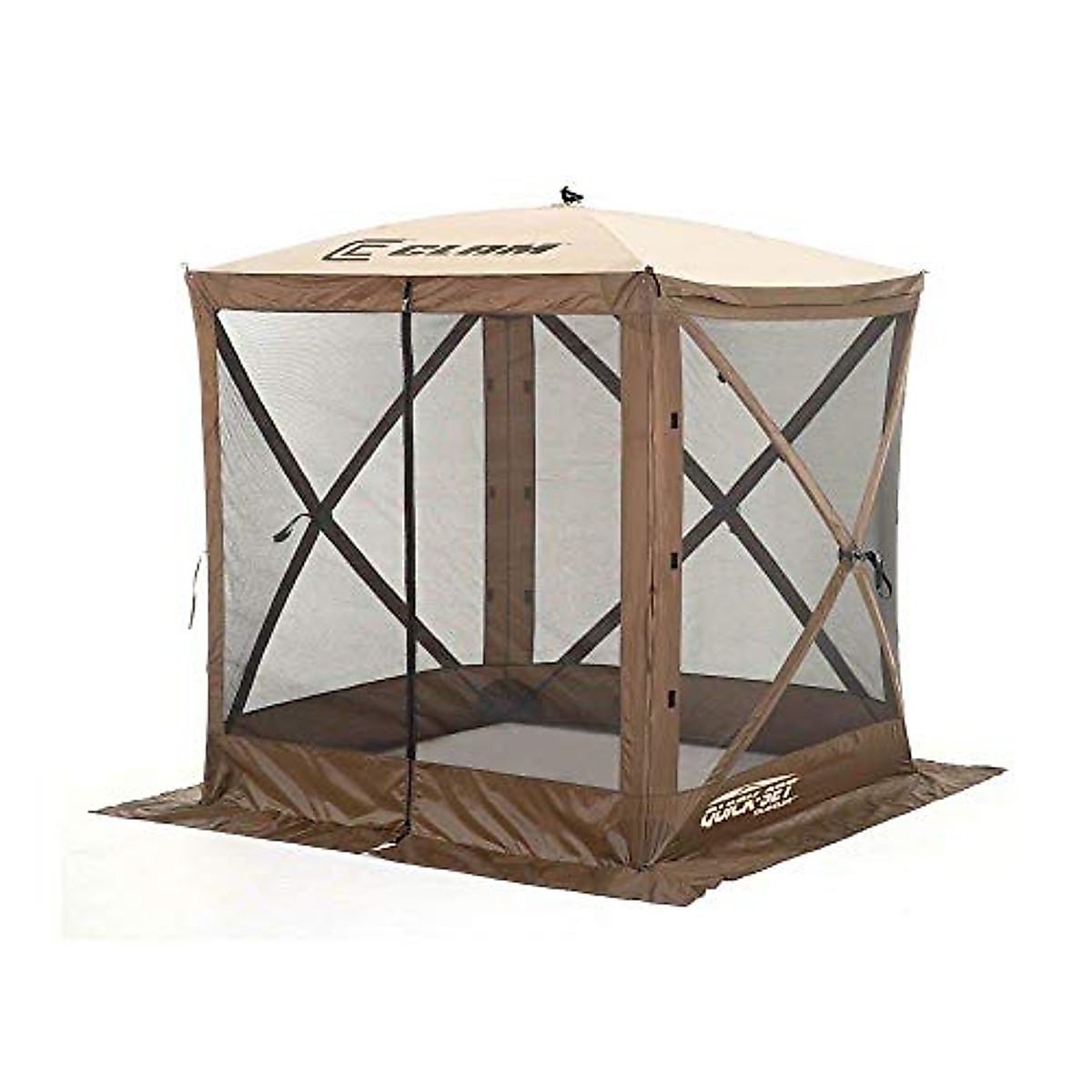 CLAM Quick-Set Traveler 6' x 6' Portable Pop-Up Outdoor Camping Gazebo Screen Tent Canopy Shelter and Carry Bag with 3 Wind and Sun Panels Accessory