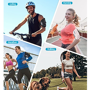 HiRui Universal Sports Armband Comfort Running Armband and Wristband Cell Phone Holder for Exercise Workout, Compatible with iPhone 15/14/Plus/Pro/13 Samsung Galaxy All Phones, Adjustable (Black)