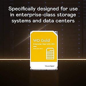 Western Digital 16TB WD Gold Enterprise Class Internal Hard Drive - 7200 RPM Class, SATA 6 Gb/s, 512 MB Cache, 3.5" - WD161KRYZ