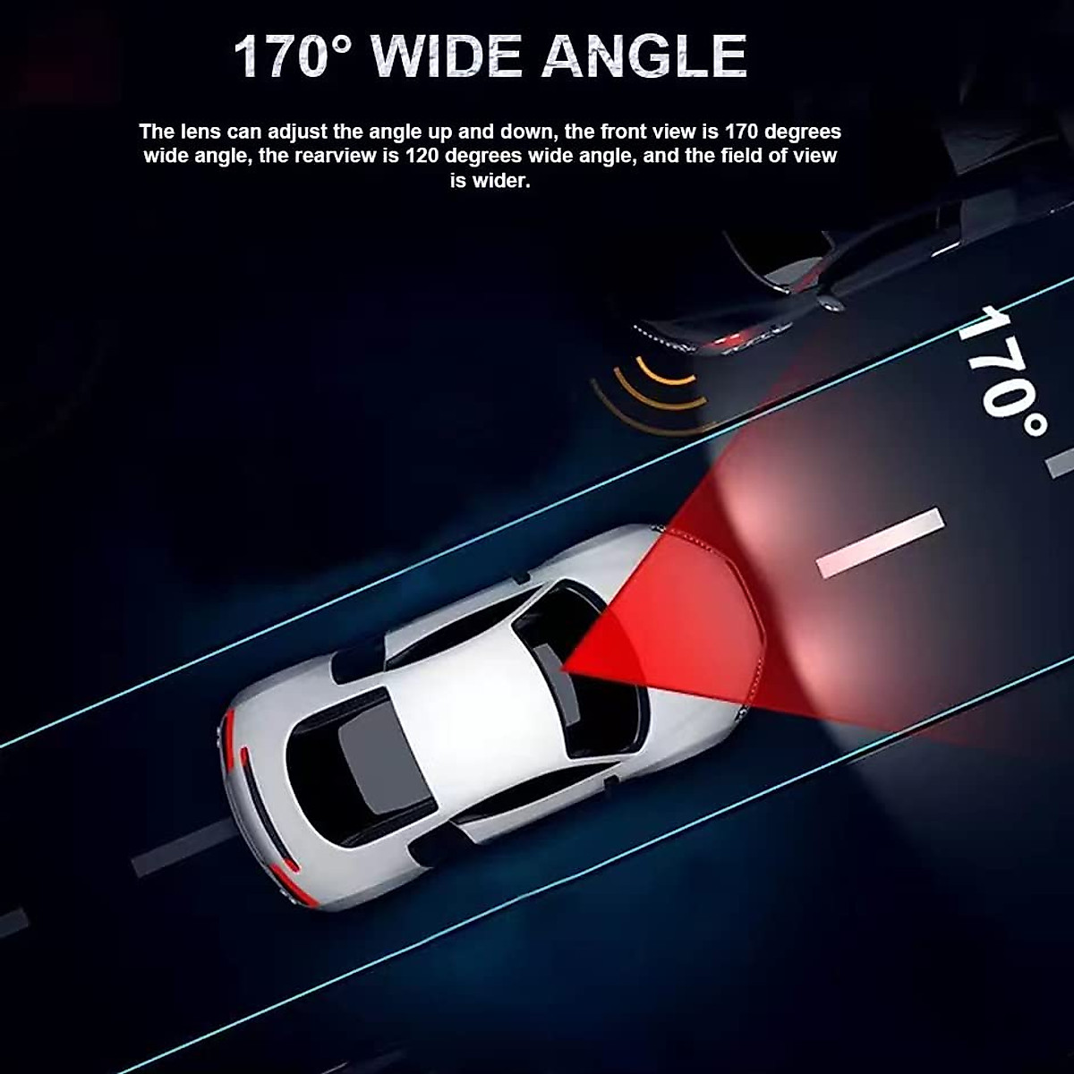 DAJKRTIA Dash Cam 1080P Car Dash Camera, Super Night Vision Driving Recorder 3 Inch LCD Screen 170° Wide Angle, G-Sensor, Accident Record, Loop Recording