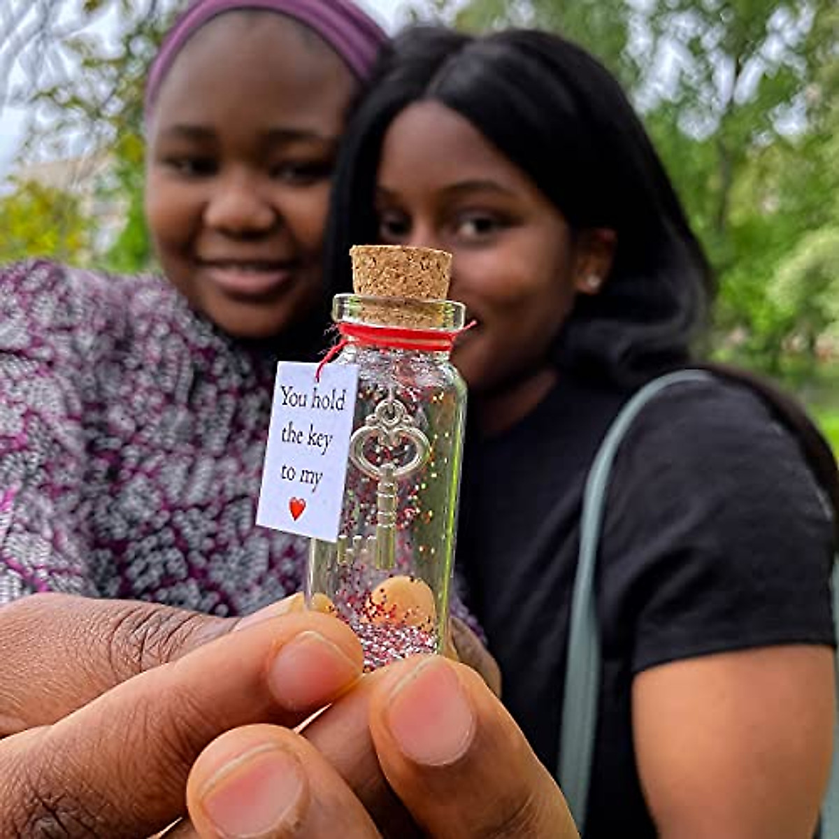 Kseniya Revta Anniversary Present for Her & Him, Romantic Gift for Boyfriend Girlfriend, Custom Message I Love You Gifts to Wife Husband (Key - You Hold the Key to My Heart, in a Bottle)