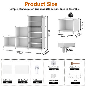 AWTATOS Closet Organizer 6 Cube Storage Shelves Portable Closet Clothes Organizers and Storage Stackable Cubby Shelving for Closet Bedroom Living Room Office White