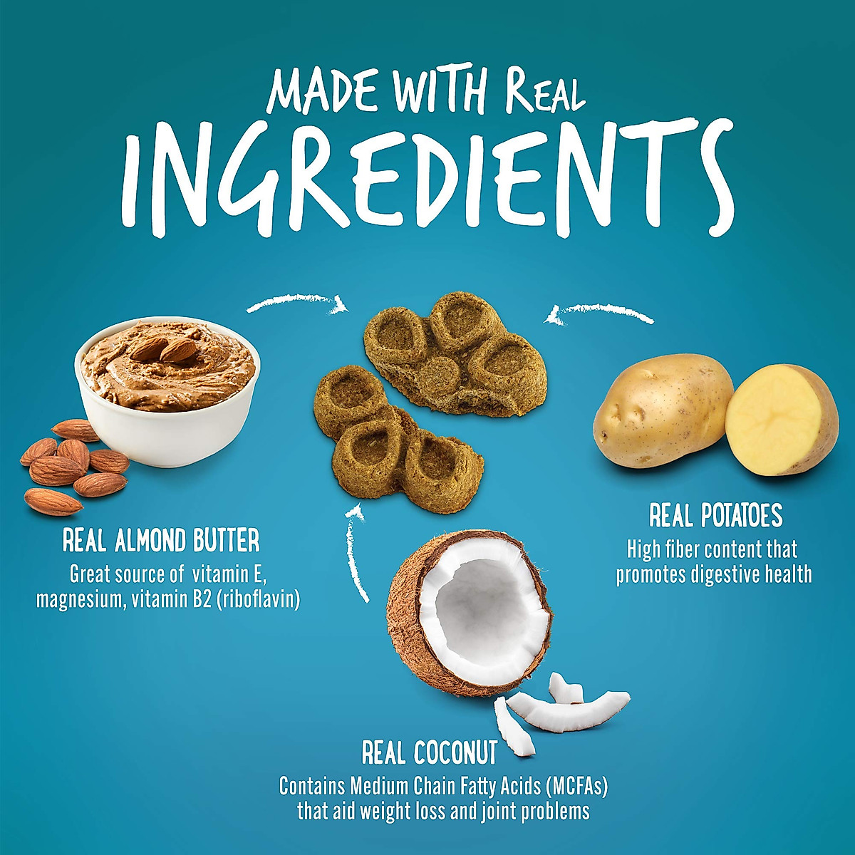 Fruitables Biggies Dog Treats 4 Flavor Variety Pack of 16oz Bags, 4 Bags Total