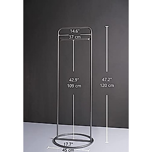 VEGAINDOOR Oba 45 Model Garment Rack,Clothing Racks For Hanging Clothes,Metal Strong Heavy Duty Hanging Clothes Rack for Small Spaces and Rooms,Metal Garment Rack With Shelves,Portable Clothes Rack,Gold,Grey,White (47.2" x 17.7", METALLIC GRAY)