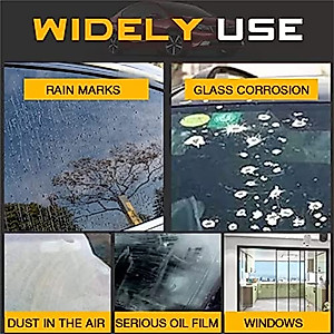 50ml Glass Oil Film Removing Paste, Car Windshield Oil Film Cleaner, Glass Stripper Water Spot Remover, Glass Clear Windshield Cleaner Paste Car Paint Oil Film Remover Paste, with Sponge (2Pcs)